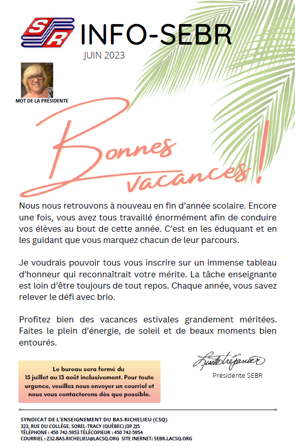 Syndicat de l'enseignement du Bas-Richelieu (SEBR)